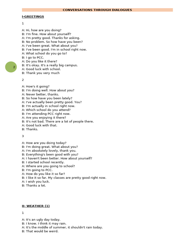 Conversations Through Dialogues | PDF