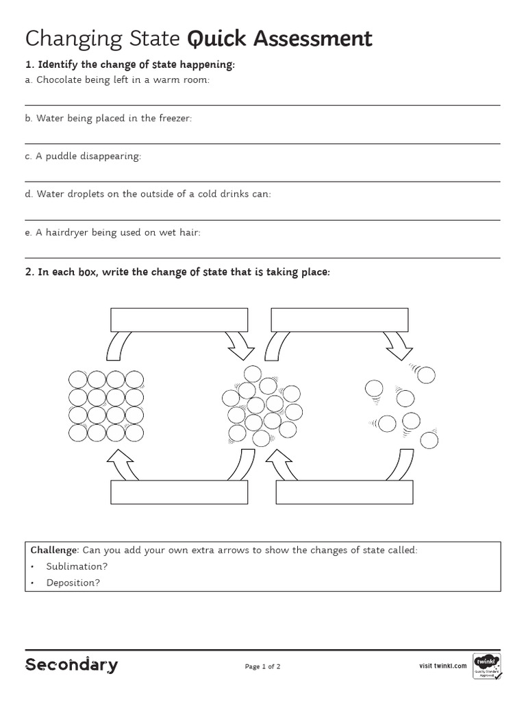 Changes of State Assessment Guide | PDF | Evaporation | Water