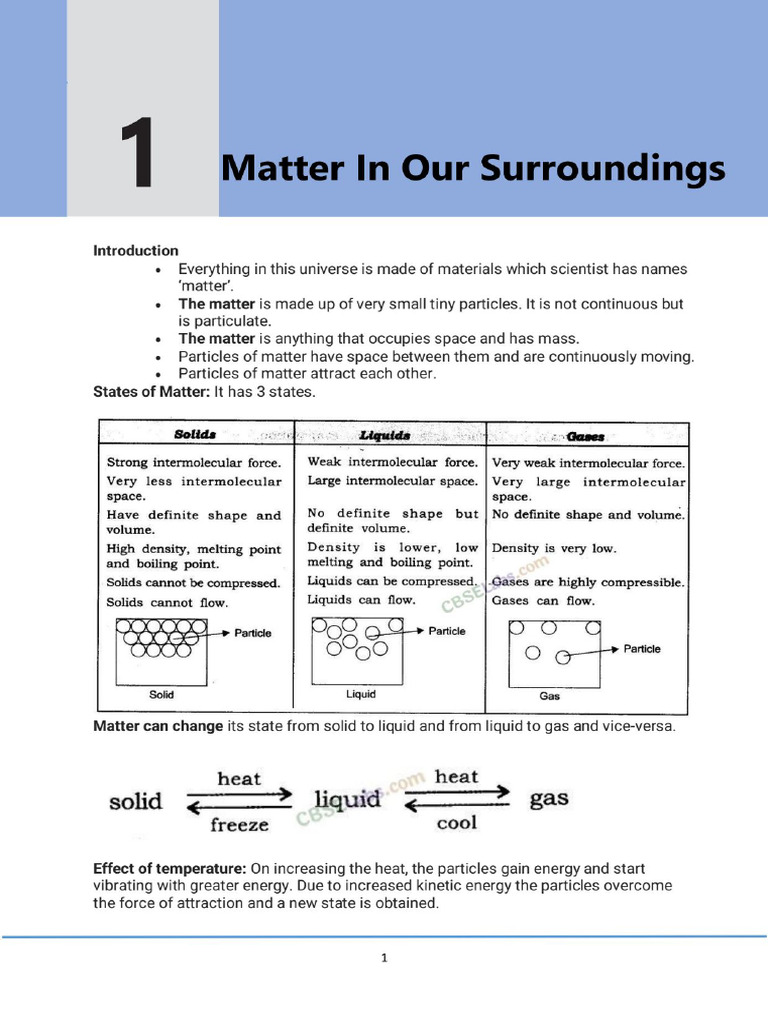Class - IX Science (Chem & Bio) Study Material | PDF