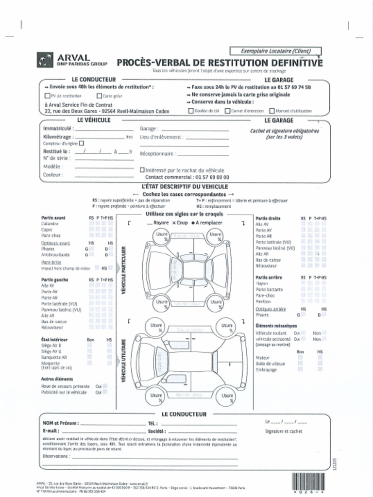PV Restitution Arval | PDF