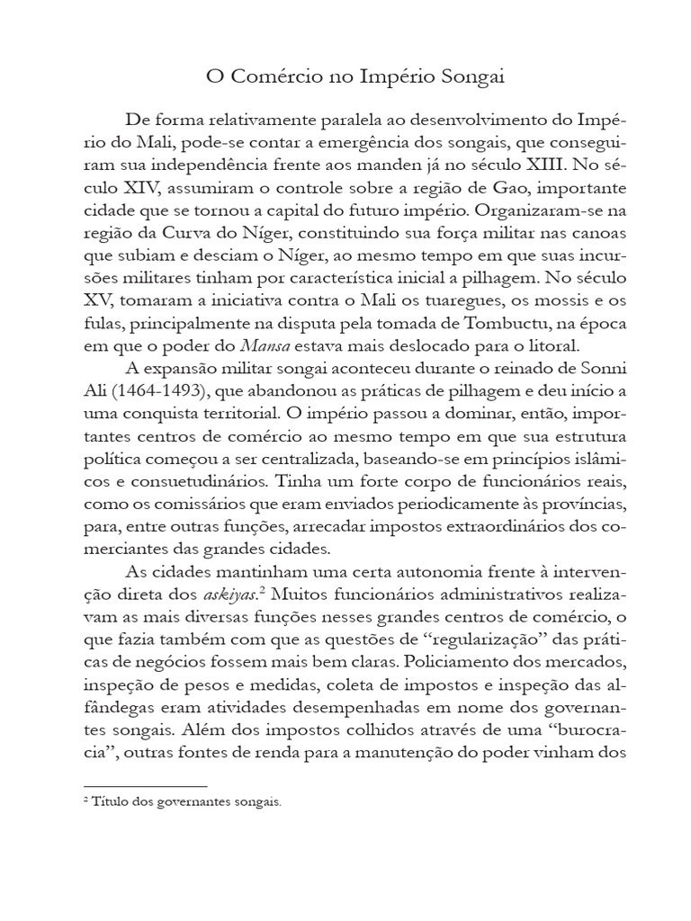 Comércio e Poder no Império Songai | PDF | Marrocos