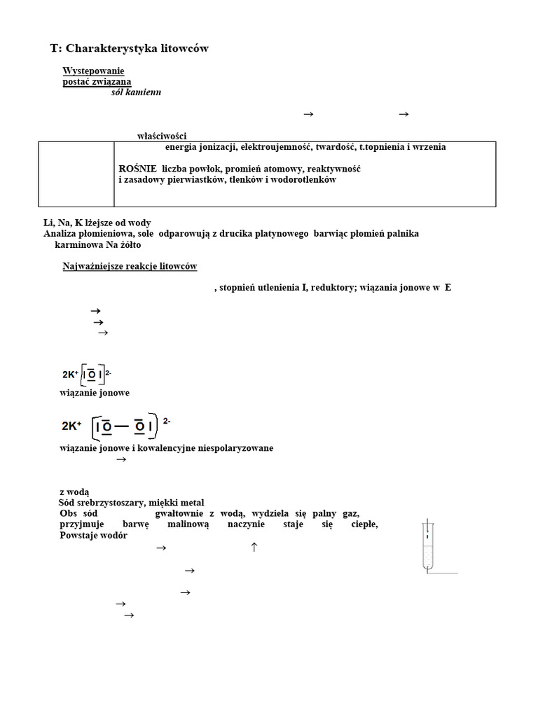 18 Pierwiastki Bloku S Litowce | PDF