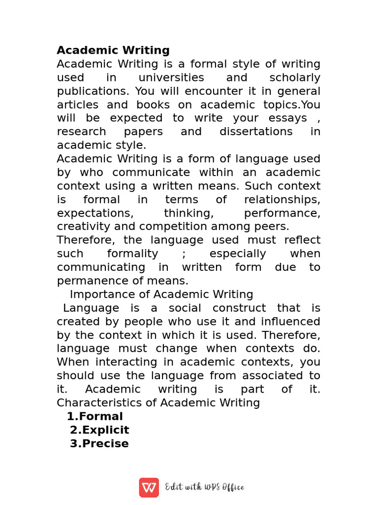 Academic Writing 1,2,3 | PDF | Communication | Essays