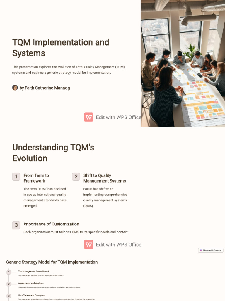 TQM Implementation and Systems | PDF | Quality Management System ...