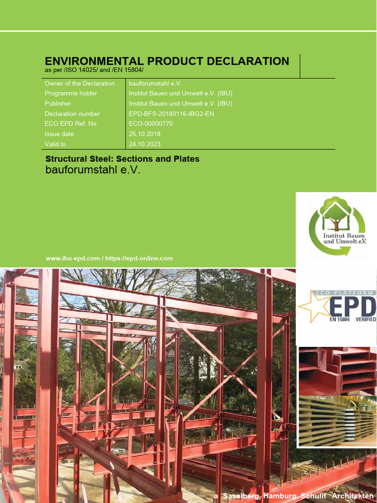 EPD_Structural Steel sections and plates | PDF