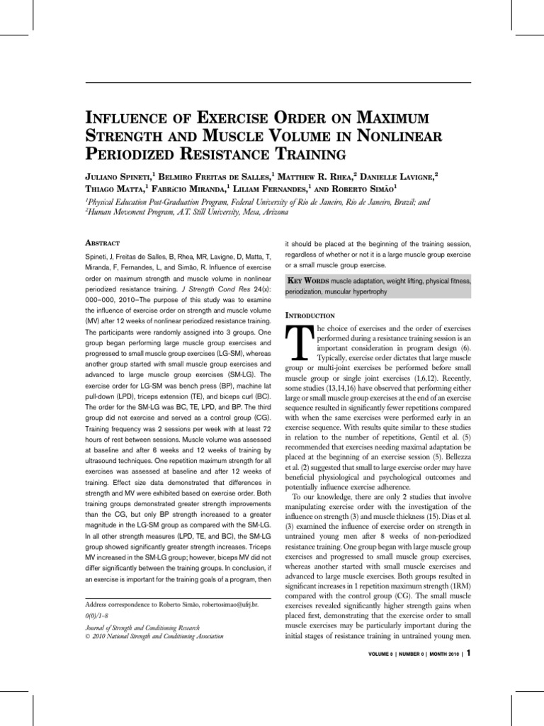 Spineti+et+al.,++++++2010+-+Corrected+proof | PDF | Strength Training