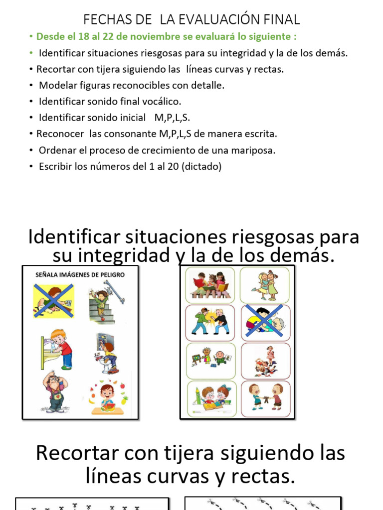 Fechas y Contenidos Evaluación Final | PDF
