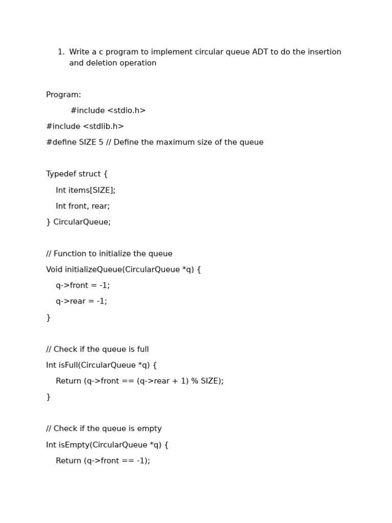 Data Structure University Practicals 007. | PDF | Queue (Abstract Data Type) | Algorithms And ...