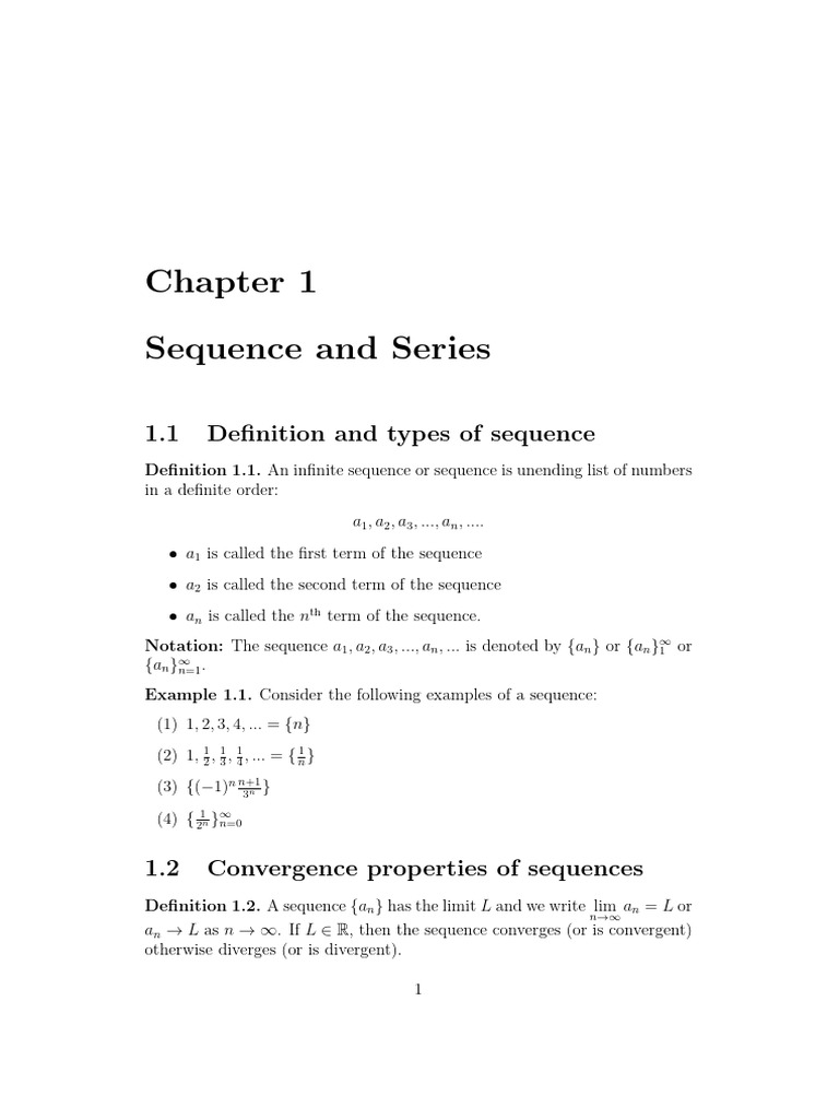 Lecture Note Chapter One | PDF | Sequence | Inequality (Mathematics)
