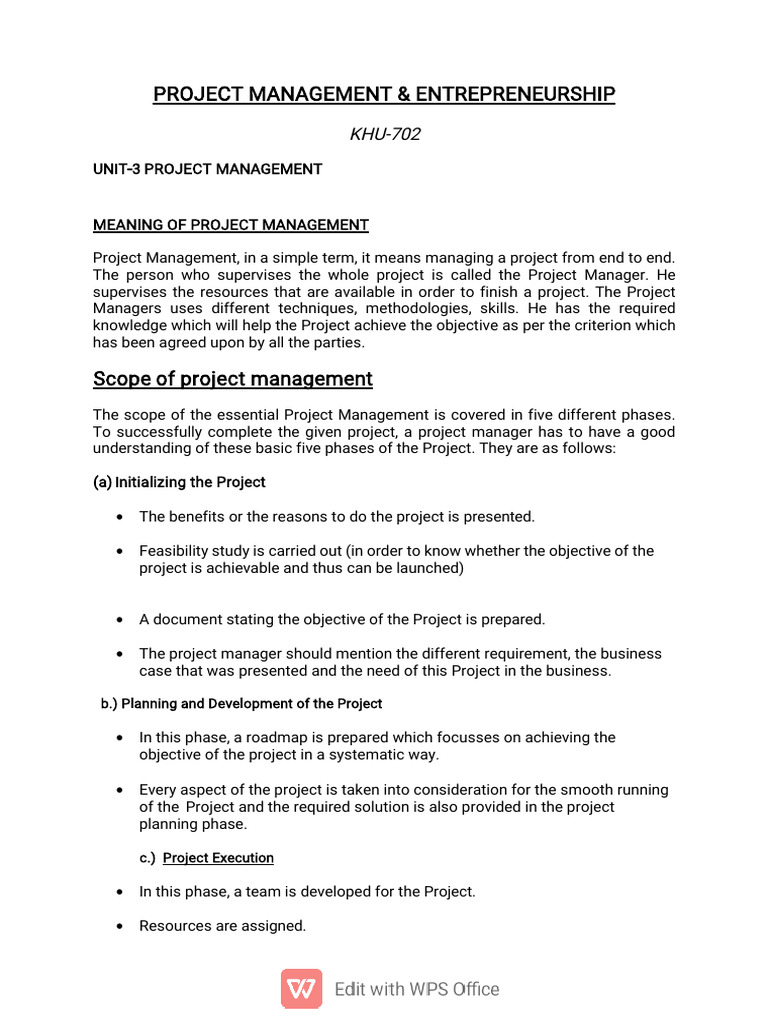 Project Management Essentials Guide | PDF | Project Management | Swot ...