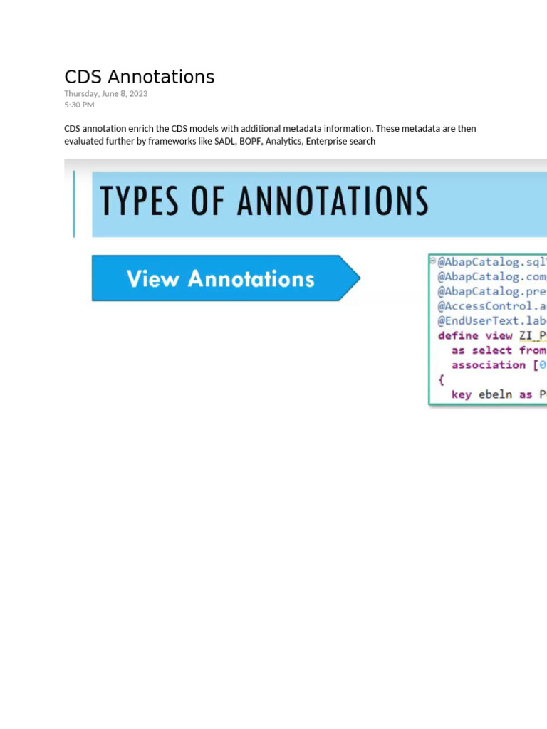 CDS Annotations for Developers | PDF