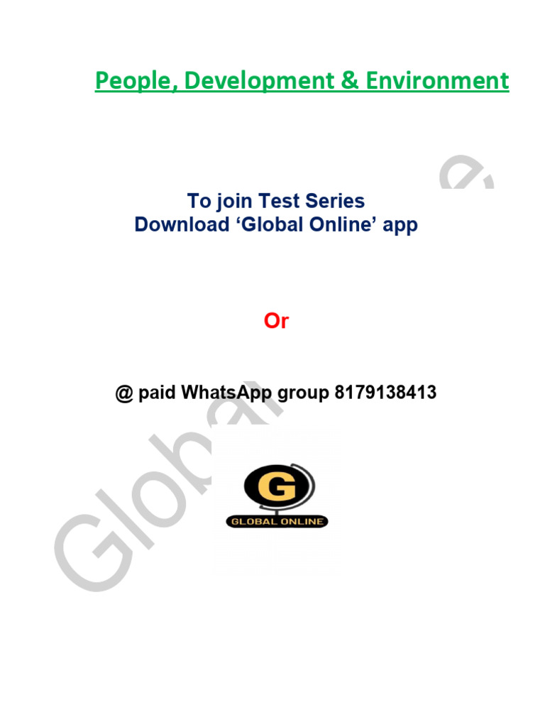 Environment and Development Goals Overview | PDF | Millennium ...
