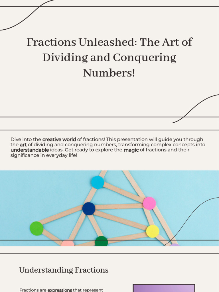Slidesgo Fractions Unleashed The Art of Dividing and Conquering Numbers ...