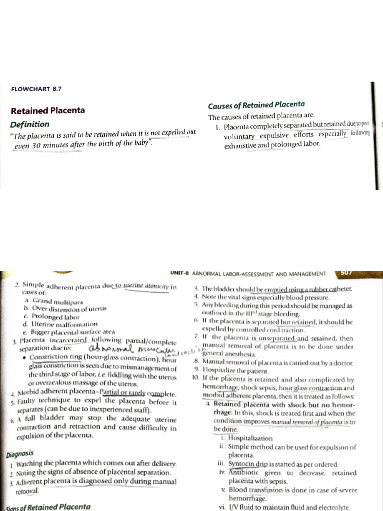 Retained Placenta, Cord Prolapse, Vasa Previa, Amniotic Fluid Embolism, Rupture of Uterus | PDF