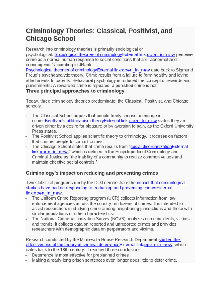 Criminology Theories | PDF | Crimes | Crime & Violence
