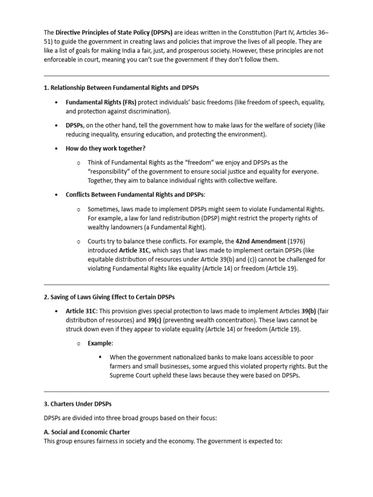 The Directive Principles of State Policy | PDF | Welfare | Political ...