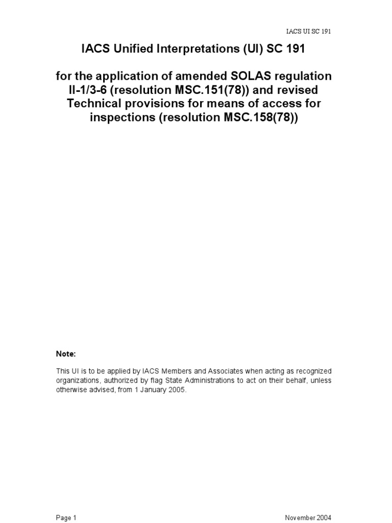 IACS Unified Interpretation (Structural Access) UI - SC191 | PDF | Oil ...