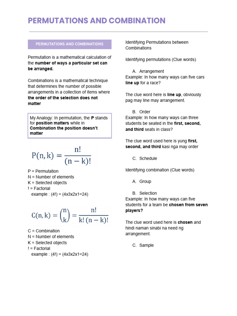perms nd comb (1) | PDF