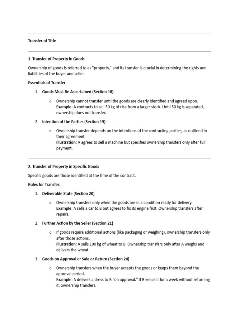 Transfer of Title | PDF | Civil Law (Common Law) | Civil Law (Legal System)