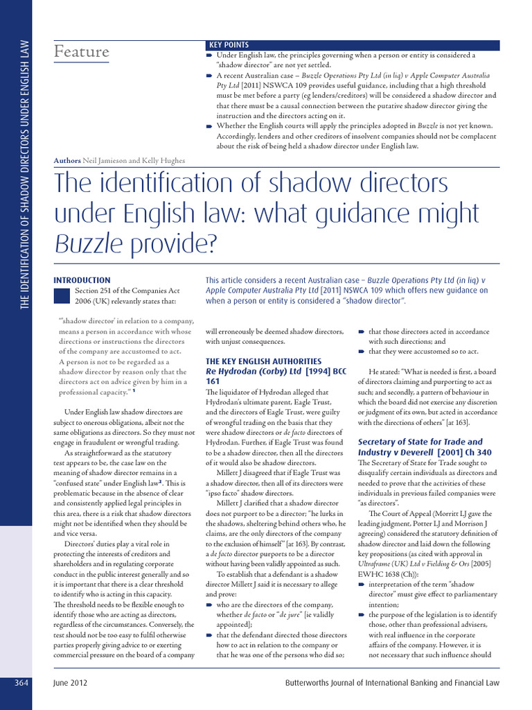 Jamieson This Is A Good Summary For The English Position On Shadow ...