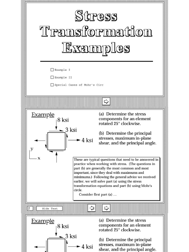 Stress Transformation Examples | PDF