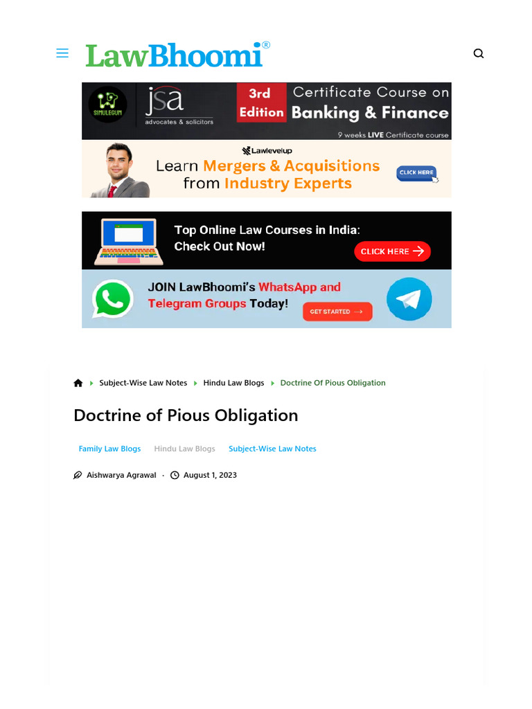 Doctrine of Pious Obligation (1) | PDF | Debt | Legal Liability