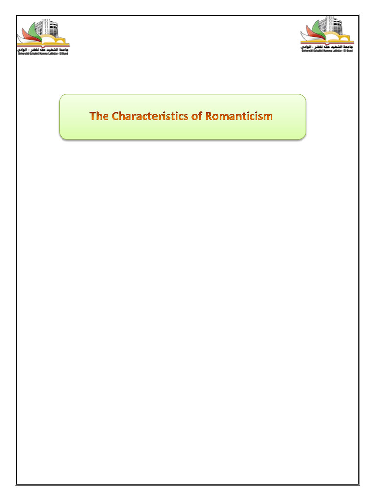 Romanticism Characteristics Guide | PDF | Romanticism