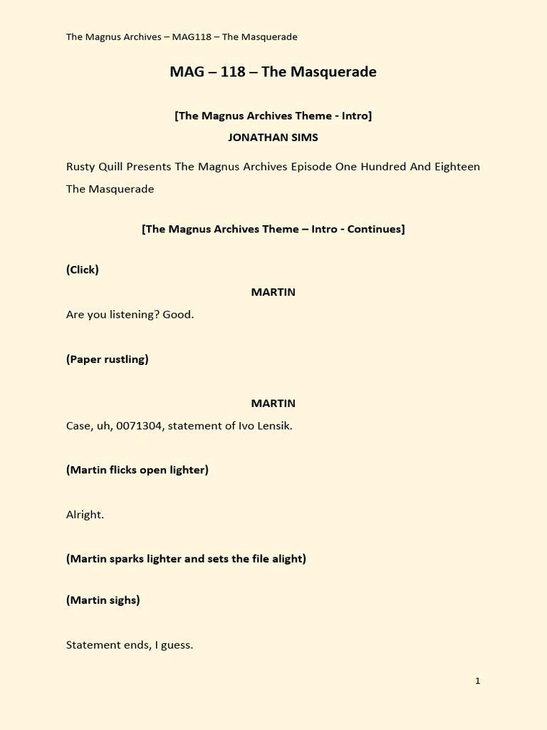 MAG118 - The Masquerade | PDF