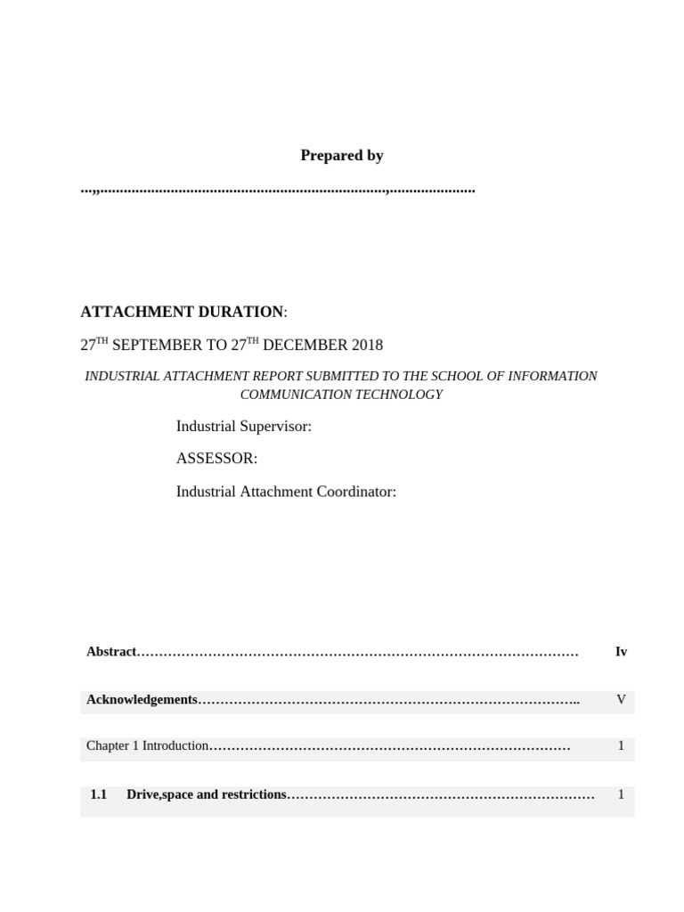 Sample Industrial Attachment Report | PDF | Computer Network | Operating System