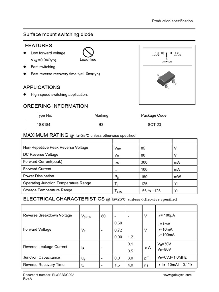 B3 Marking Switchin Diode | PDF | Diode | Manufactured Goods