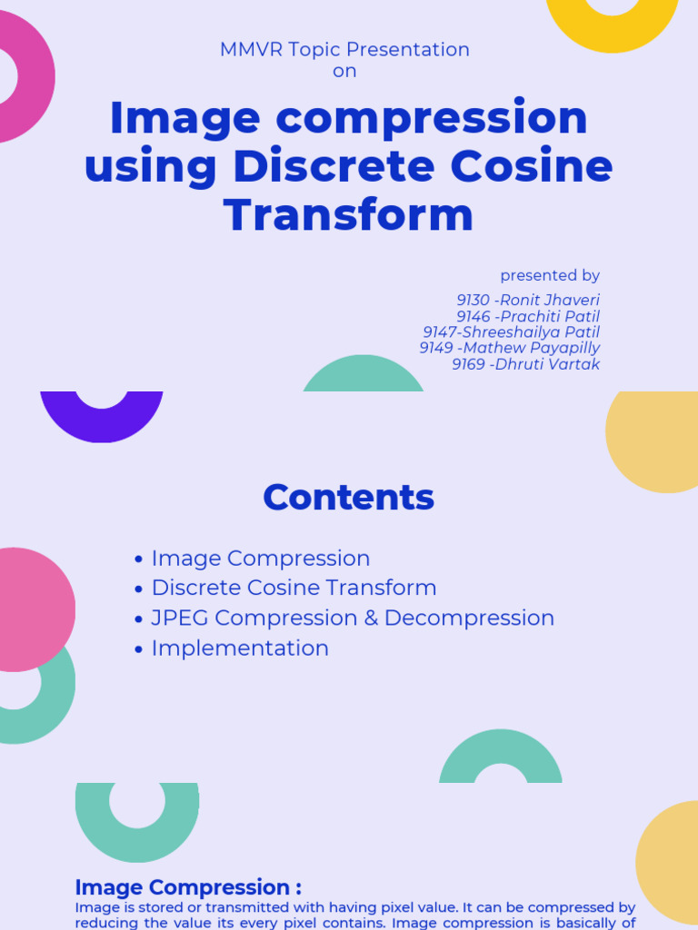 9146 MMVR Assignment1 Group3 | PDF | Data Compression | Signal Processing