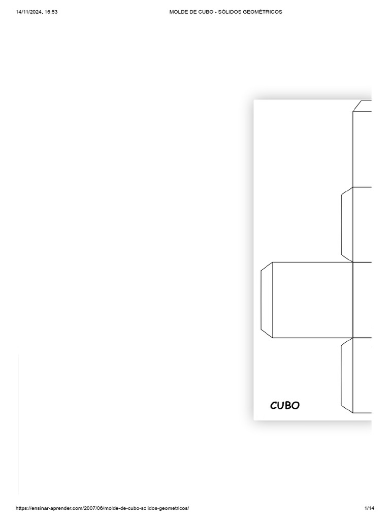 Molde de Cubo - Sólidos Geométricos | PDF | Carnaval