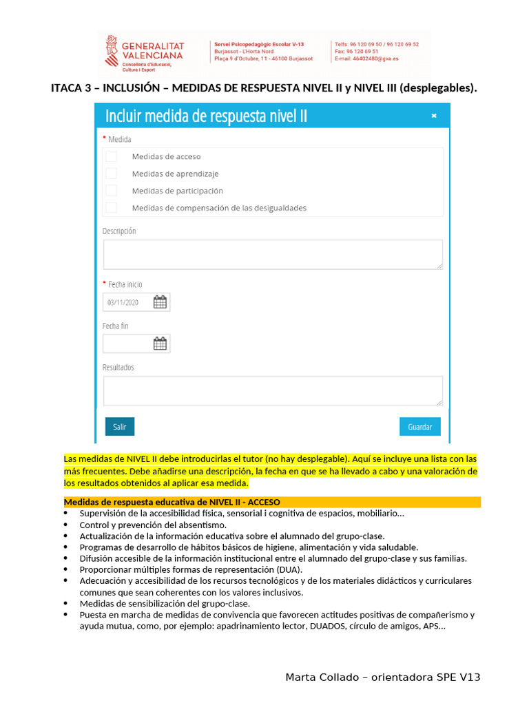Medidas II y III Itaca | PDF | Evaluación | Aprendizaje
