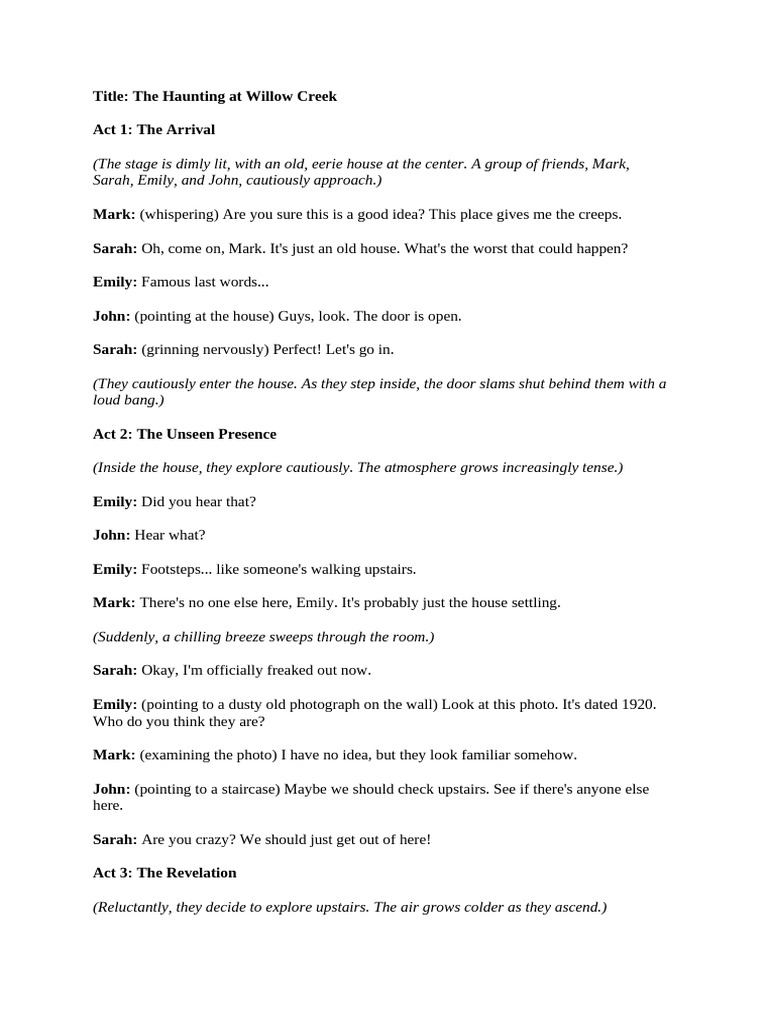 Horror Play Scrript | PDF