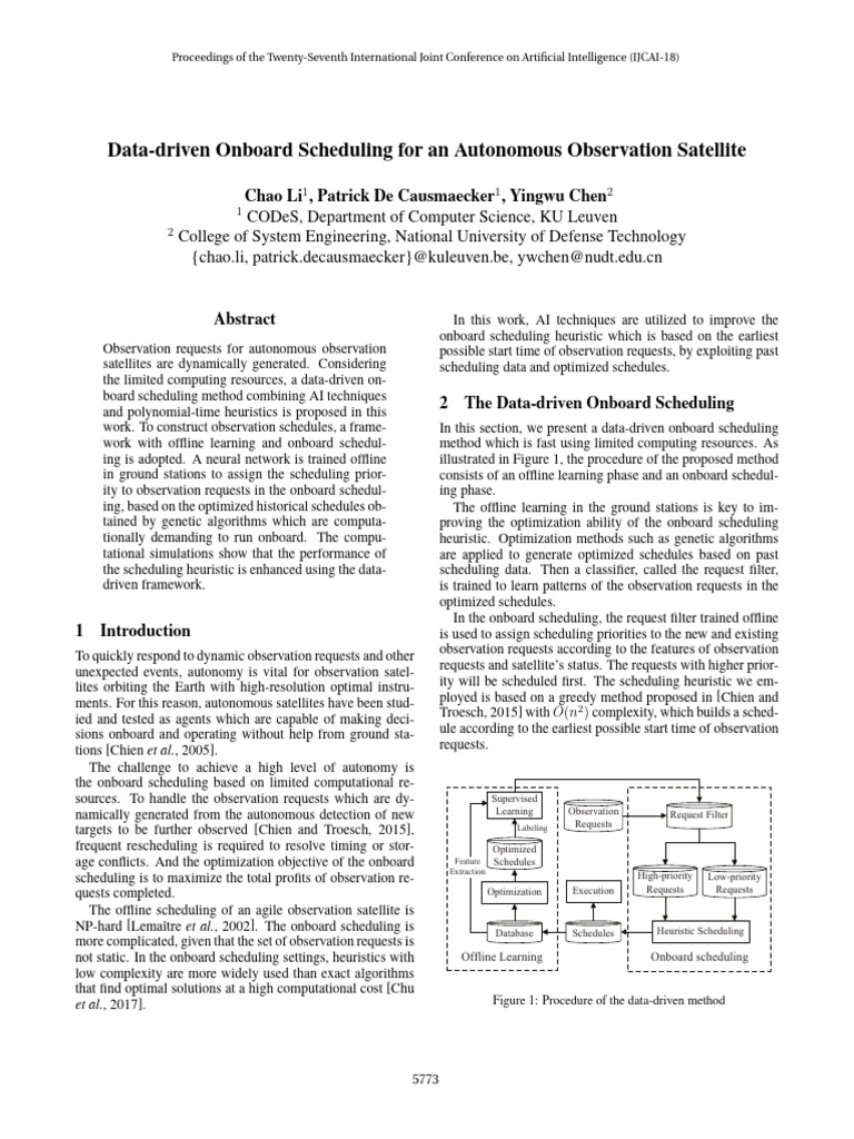 Data Driven Onboard Scheduling For An Autonomous Observation 4yhiomo7dg | PDF | Artificial ...