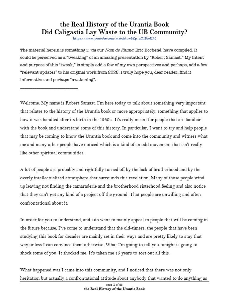 The Real History of The Urantia Book | PDF | Jesus | Revelation