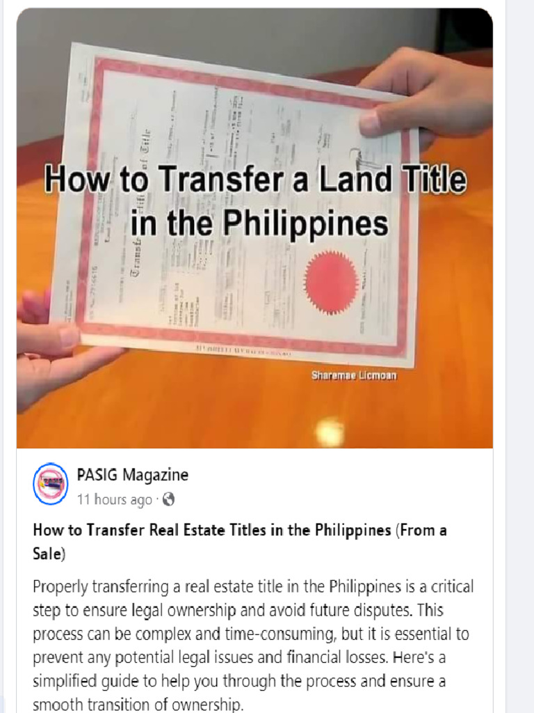 Land Transfer | PDF