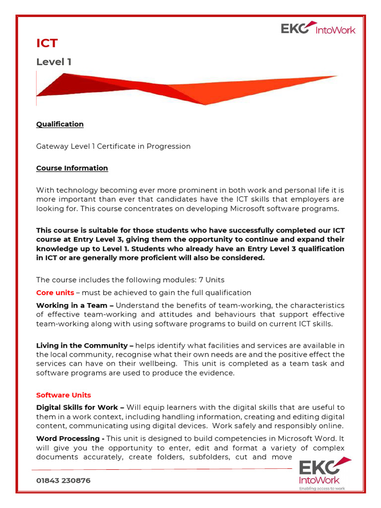 1634547645intowork Margate Ict Level 1 Progression pdf1634547645 | PDF ...