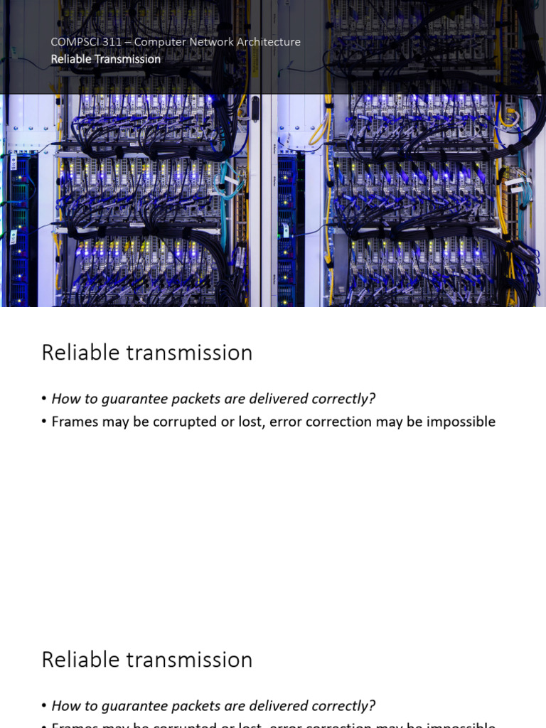 2c Reliable Transmission | PDF | Transmission Control Protocol | Error ...