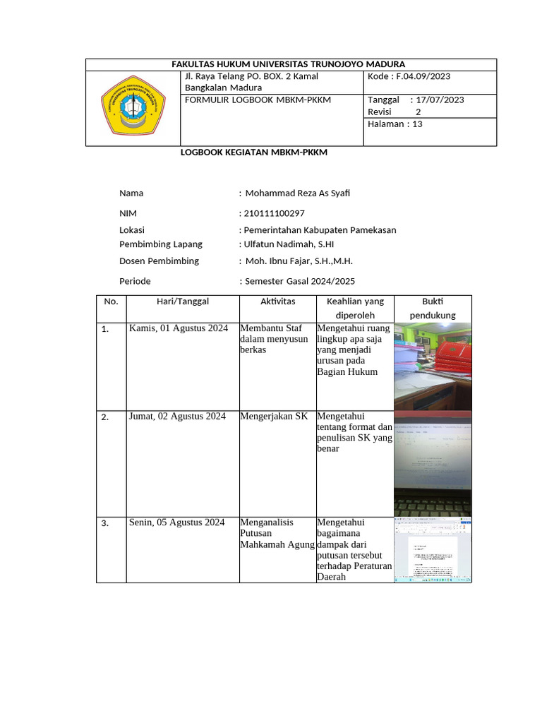 Logbook Harian | PDF