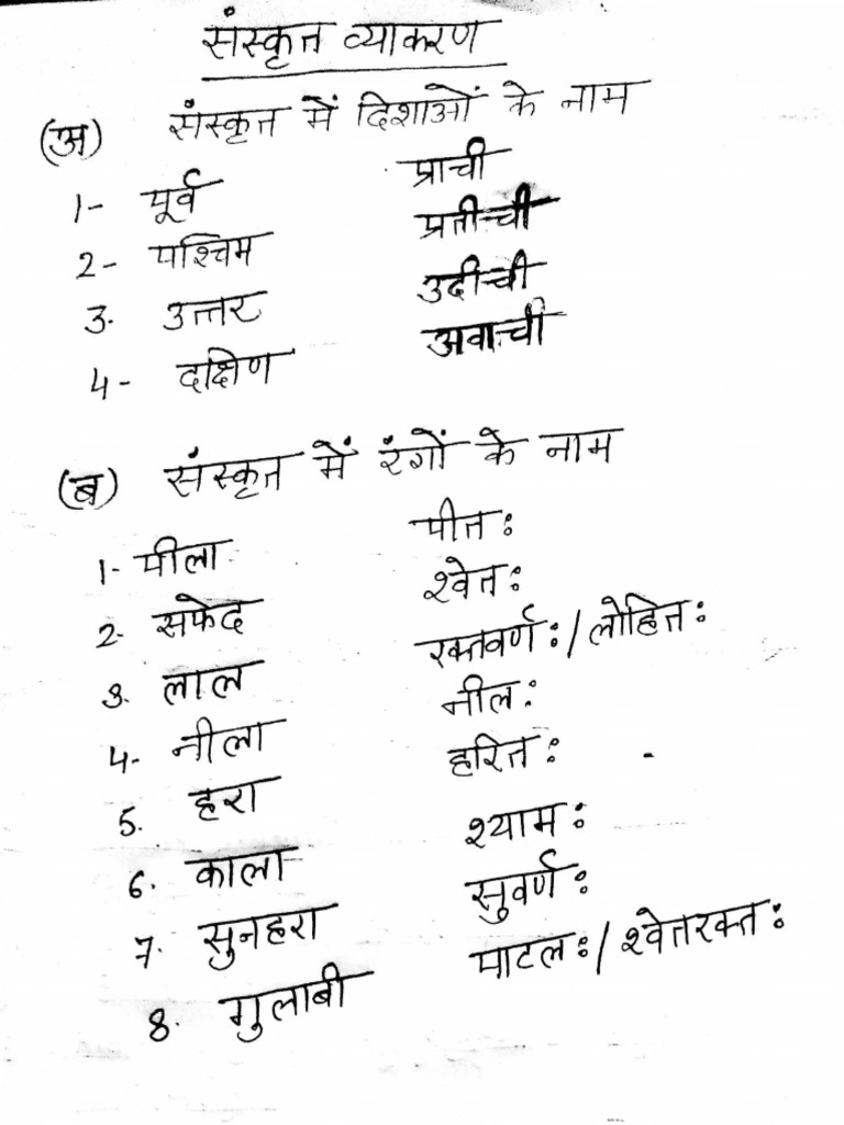 sanskrit grammar for class 6 | PDF