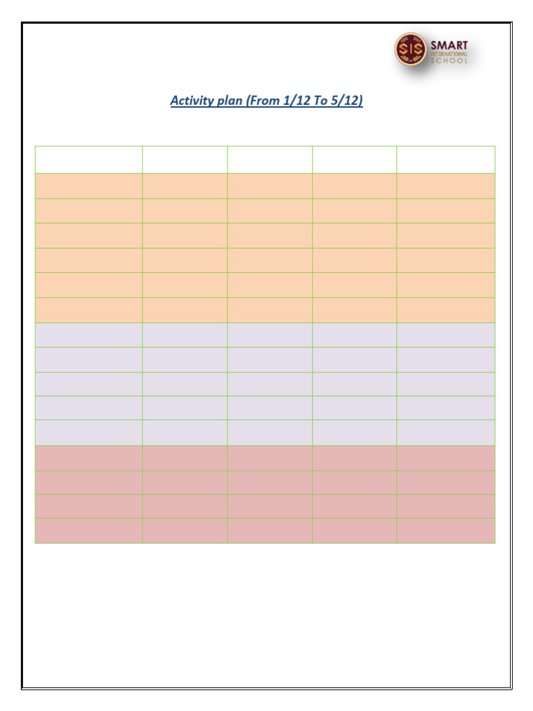 Activity Plan | PDF