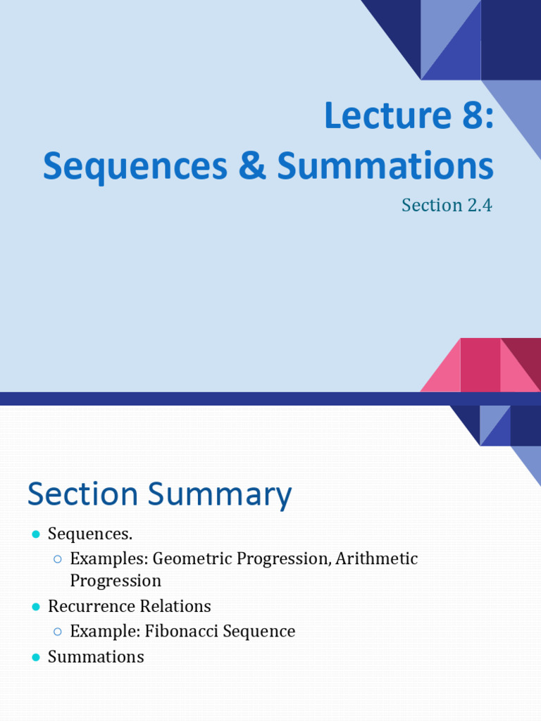 Lecture 08.Pptx | PDF | Function (Mathematics) | Summation Lecture 08.Pptx | PDF | Function (Mathematics) | Summation
