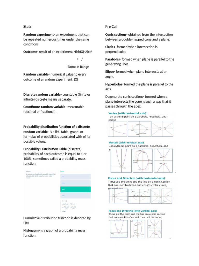Stats Precal Reviewer | PDF