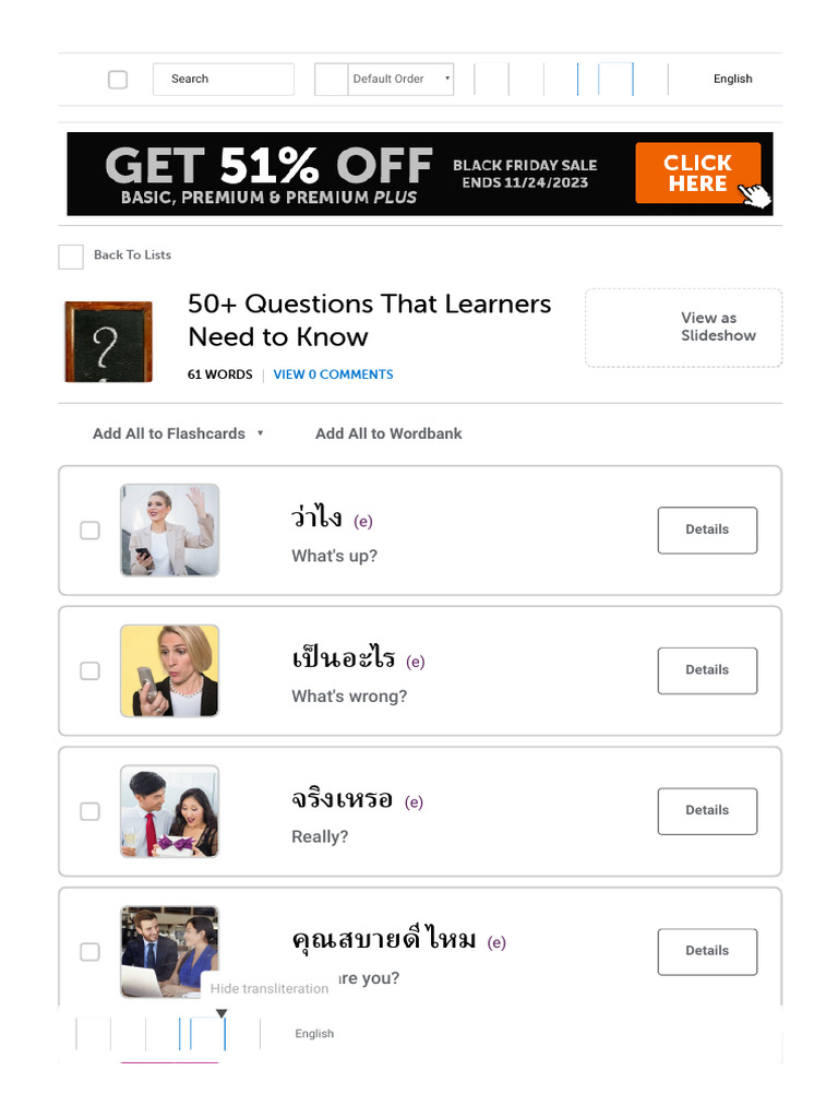 ThaiPod101 - 50+ Questions in Thai That Learners Need To Know | PDF