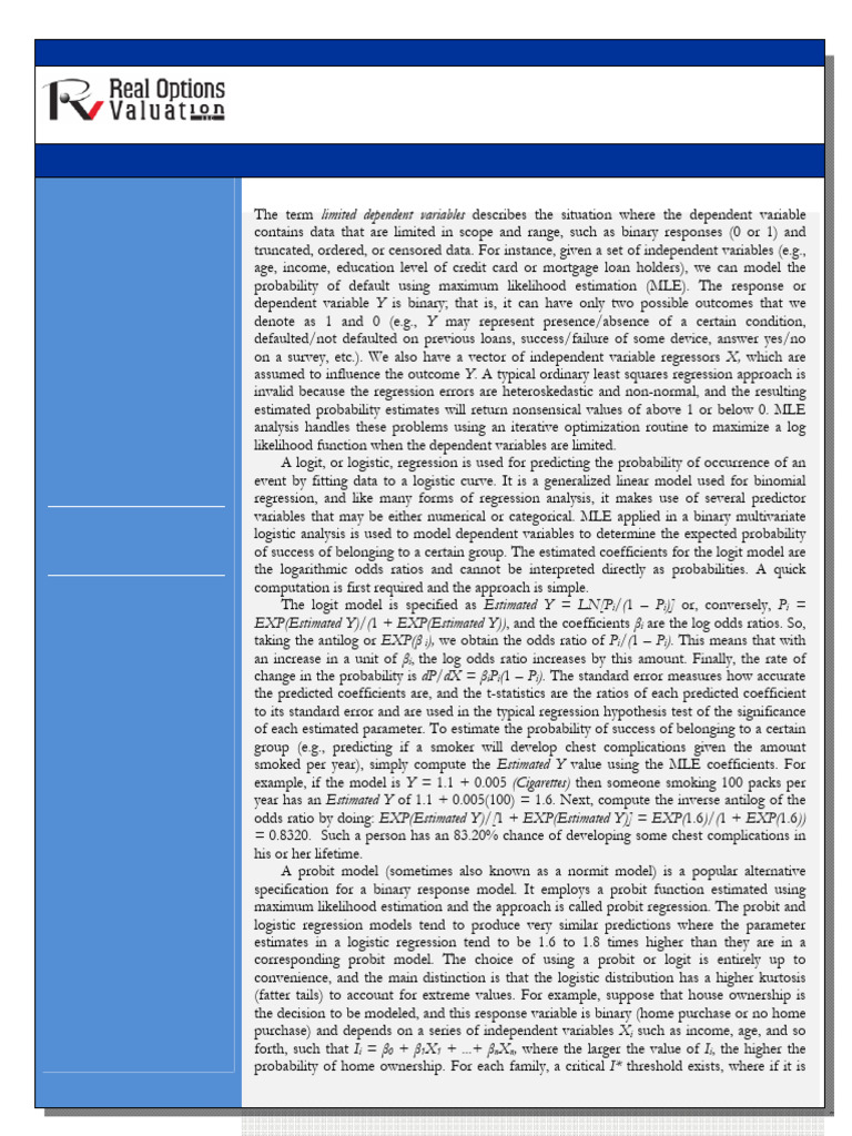 Newsletter 23 - Logit, Probit, Tobit (2P) | PDF | Logistic Regression | Regression Analysis
