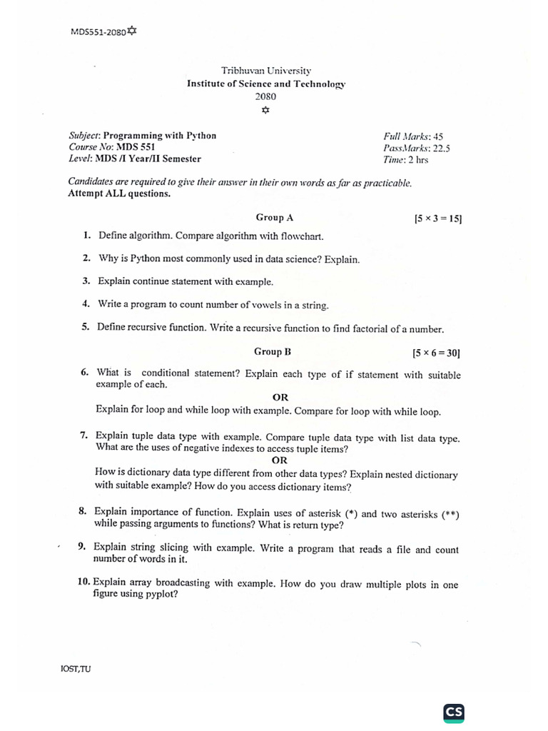02 MDS I-II Assessment 2080 Questions (Board) | PDF