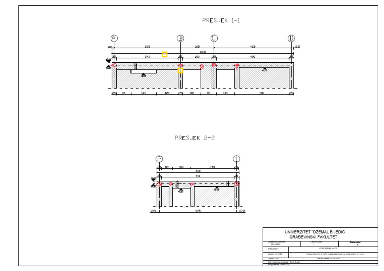 2_Plan Oplate Ploče Iznad Prizemlja-presjeci_pregled | PDF