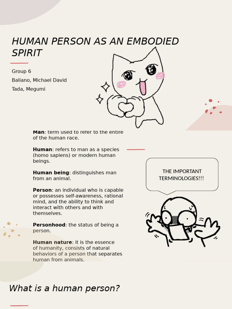 HUMAN PERSON AS AN EMBODIED SPIRIT PRESENTATION | PDF | Soul | Human