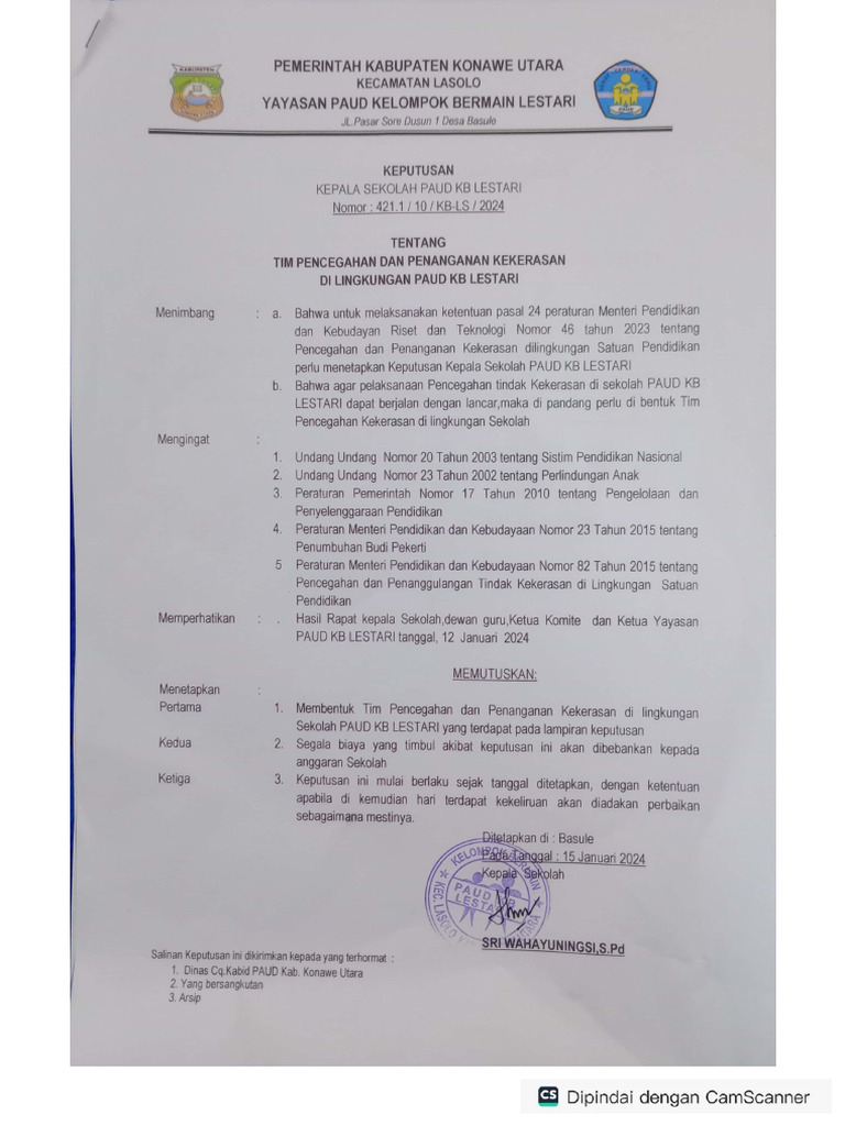 SK TPPK KB Lestari | PDF